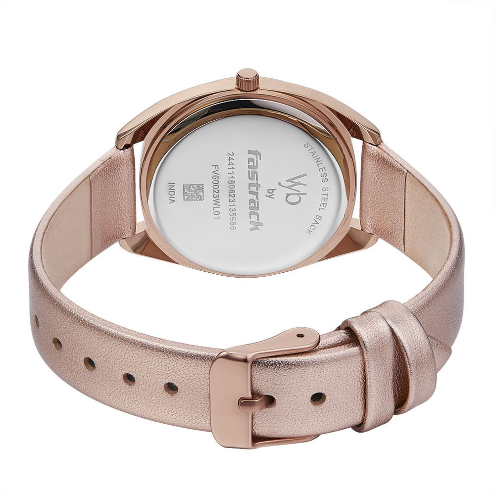 Buy Online Fastrack Vyb Spotlight Quartz Analog Silver Dial Leather ...