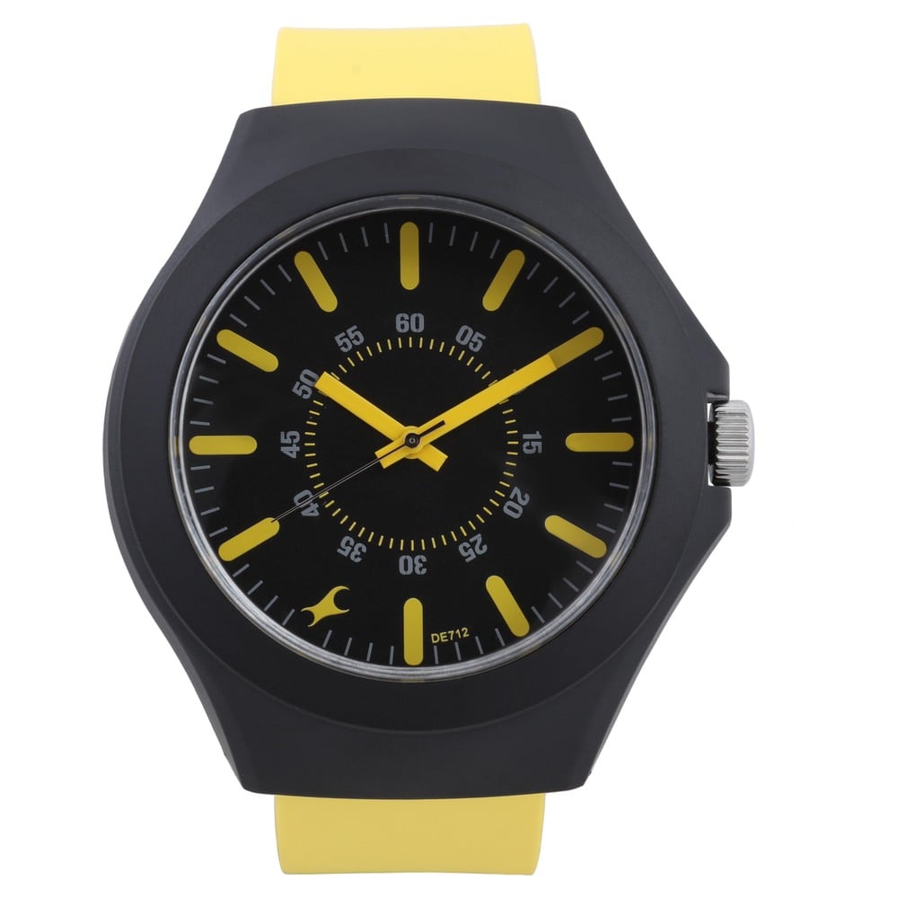 Buy Online Fastrack Tees Quartz Analog Black Dial Silicone Strap Unisex ...