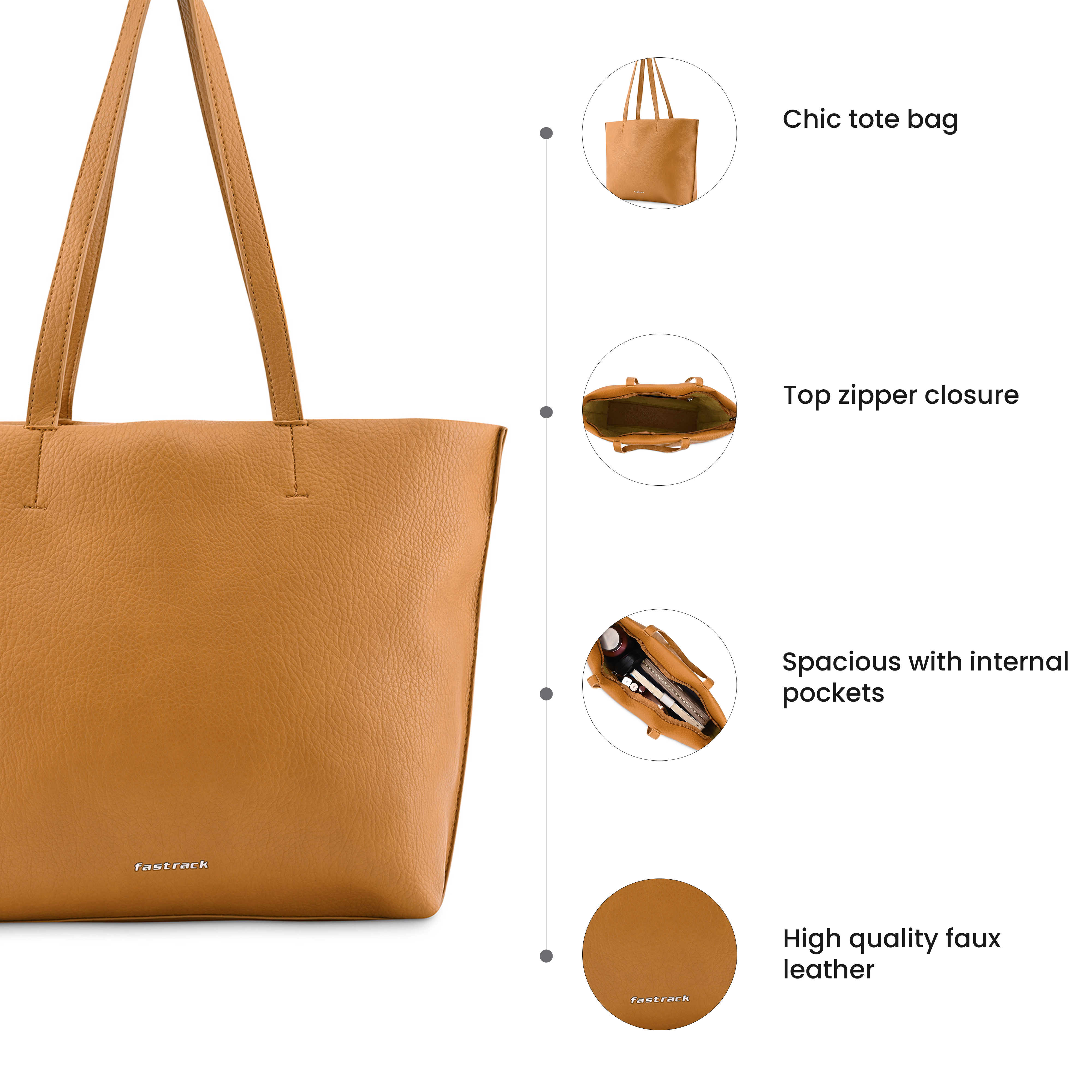 Buy Online Fastrack Everyday Tote in Tan - f241tolas02tn1 | Fastrack