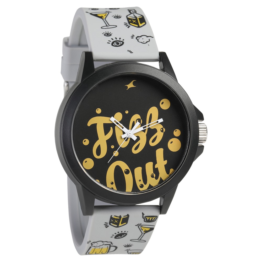 Buy Online Fastrack Wicked Lines Quartz Analog Black Dial Silicone ...