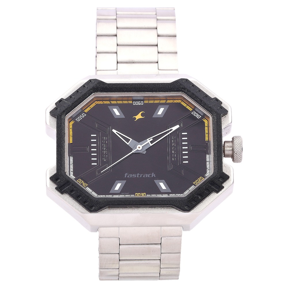 Buy Online Fastrack Quartz Analog Black Dial Metal Strap Watch for Guys ...