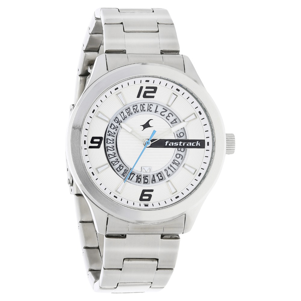 Buy Online Fastrack Loopholes Quartz Analog with Date White Dial ...