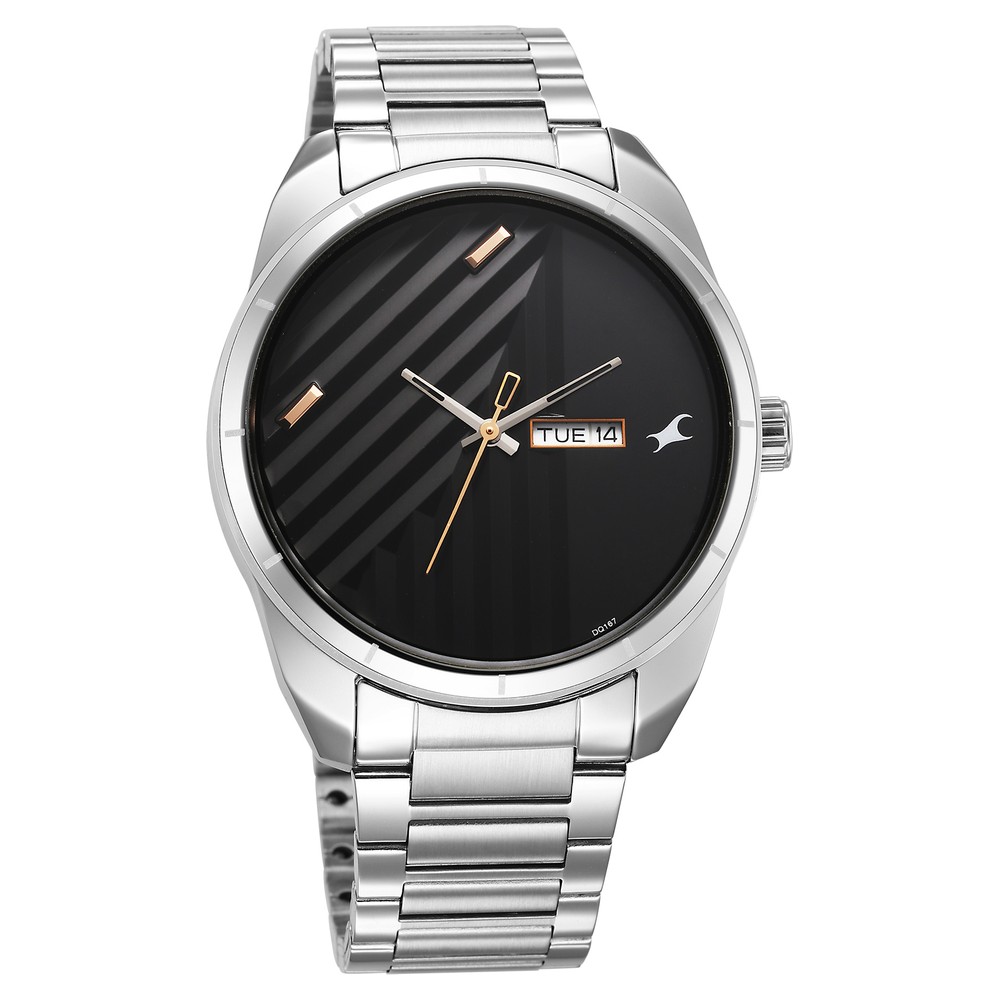 Buy Online Fastrack Fleek Quartz Analog with Day and Date Black Dial ...