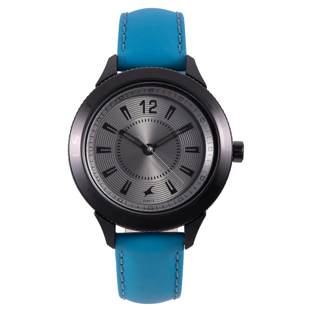 Buy Online Fastrack Modular Quartz Analog Anthracite Dial Leather Strap ...