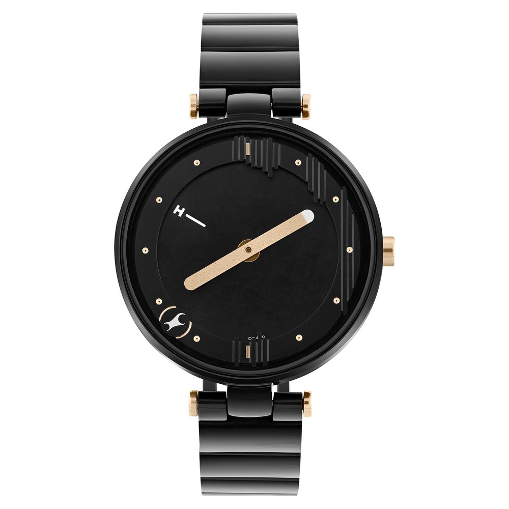 Buy Online Fastrack MetaWe Quartz Analog Black Dial Stainless Steel ...