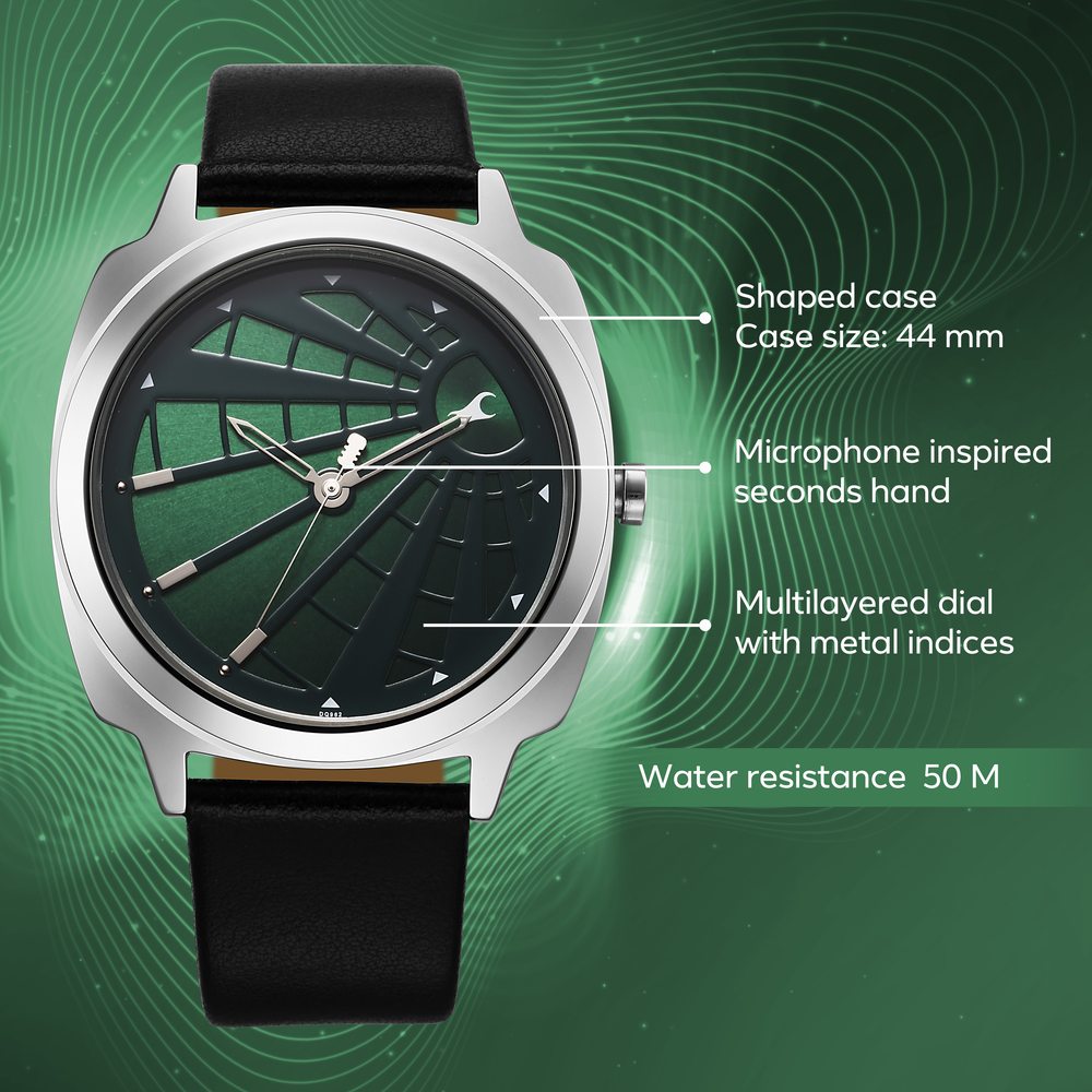 Buy Online Fastrack Groove Quartz Analog Green Dial Guys Leather Watch ...