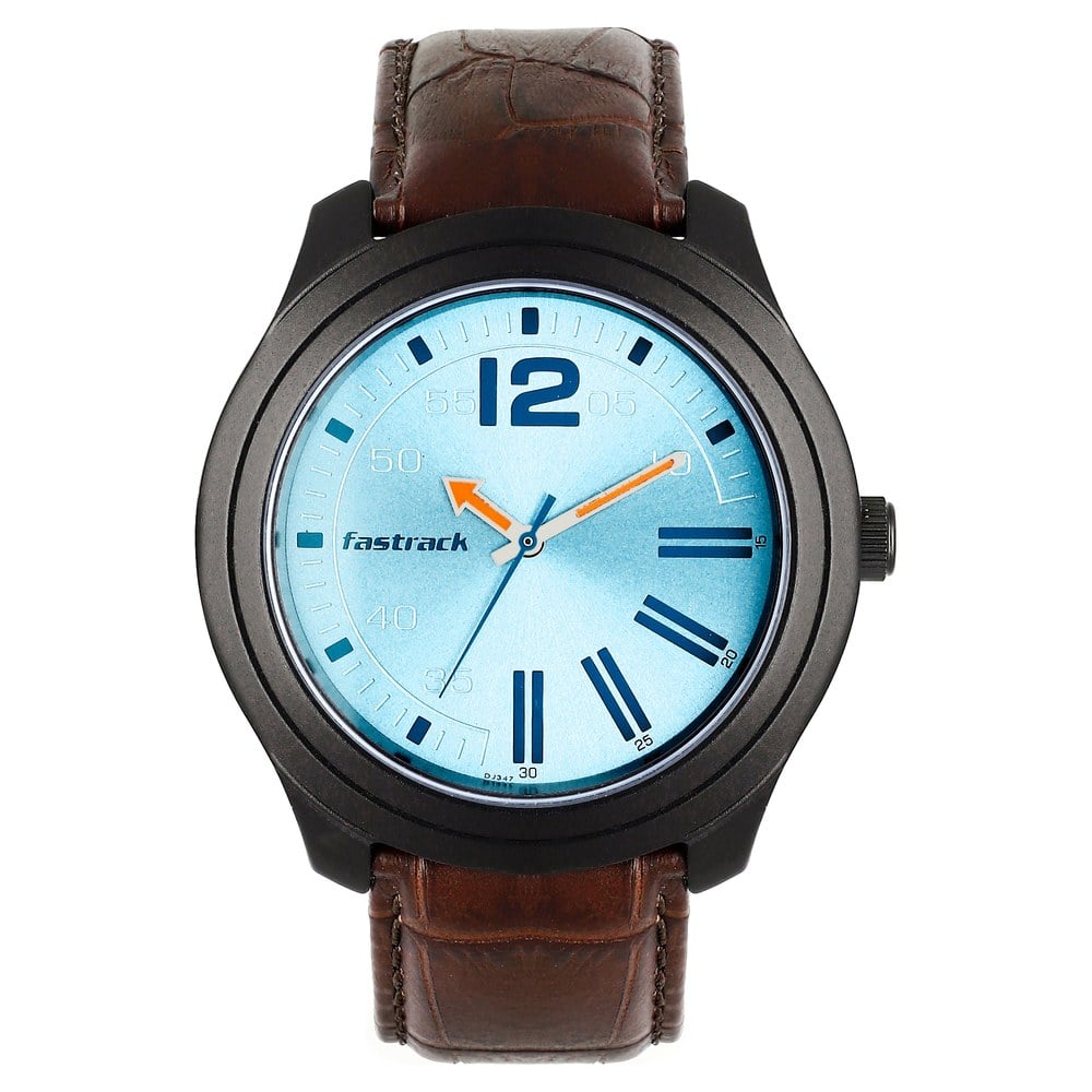 Buy Online Fastrack Road Trip Quartz Analog Blue Dial Leather Strap ...
