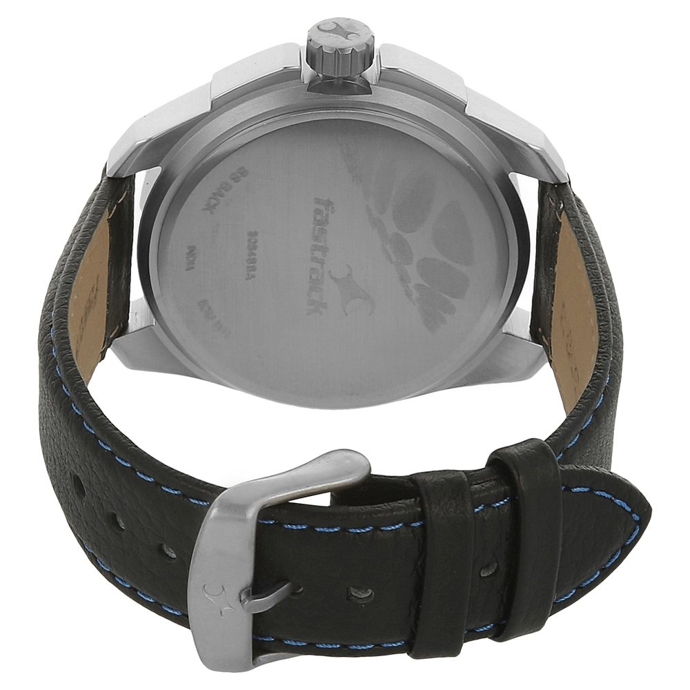 Buy Online Fastrack Quartz Analog Grey Dial Leather Strap Watch for ...