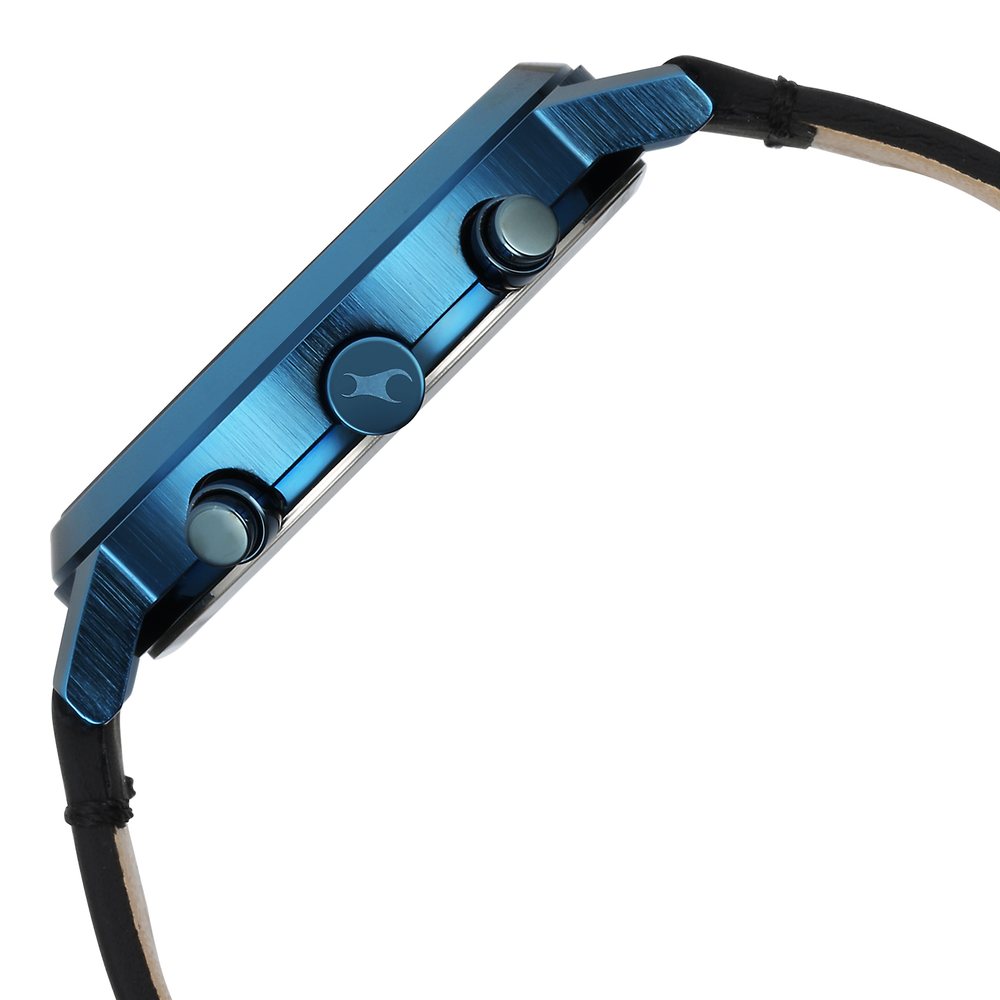 Buy Online Fastrack Kronos Multifunction Black Dial Leather Strap Watch ...