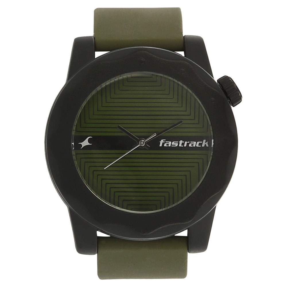 Buy Online Fastrack Quartz Analog Green Dial Plastic Strap Watch for ...