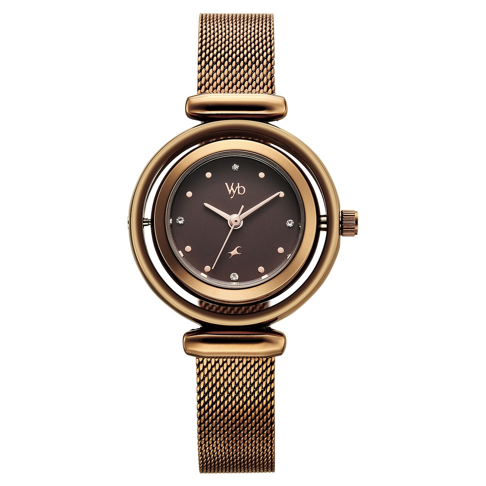 Buy Online Vyb Celeste By Fastrack Quartz Analog Brown Dial Brown ...