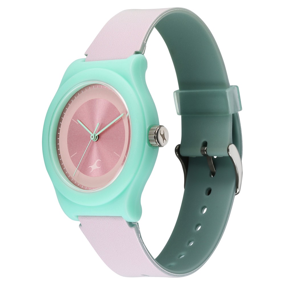 Buy Online Fastrack Tees Urbanique Quartz Analog Pink Dial PU Strap ...