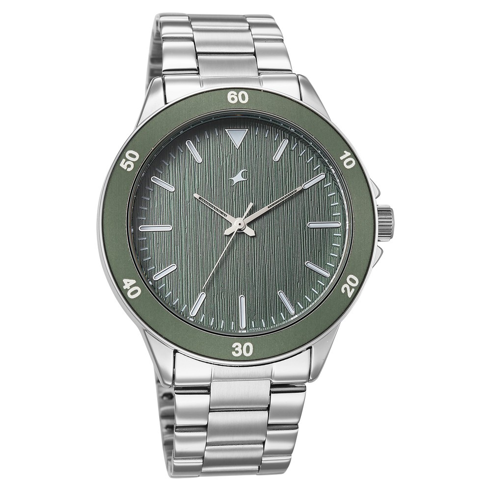 Buy Online Fastrack Stunners Quartz Analog Green Dial Brown Stainless ...