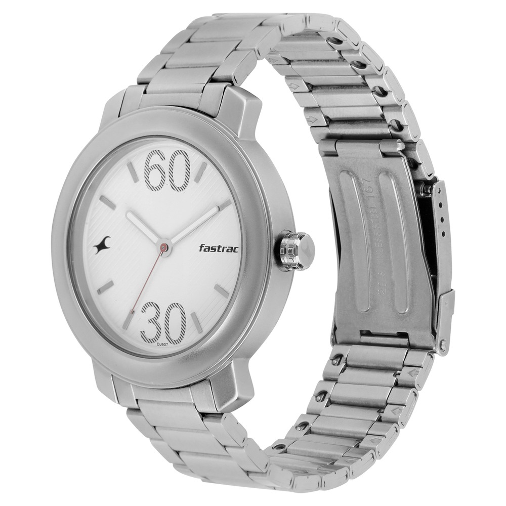 Buy Online Fastrack Quartz Analog Silver Dial Stainless Steel Strap ...