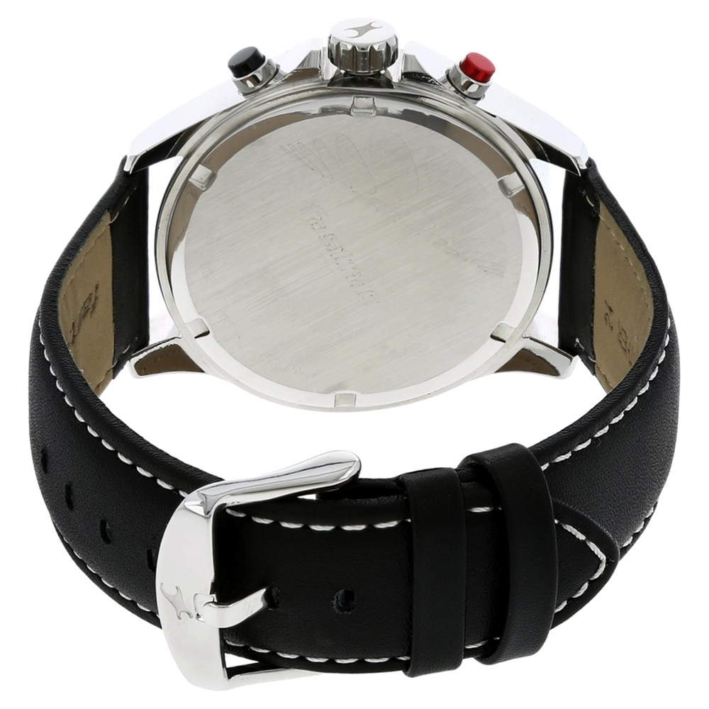Buy Online Fastrack Big Time Quartz Chronograph Black Dial Leather ...