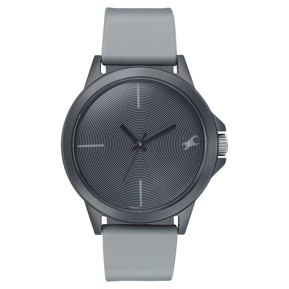 Buy Online Fastrack Tees Quartz Analog Grey Dial Silicone Strap Unisex ...