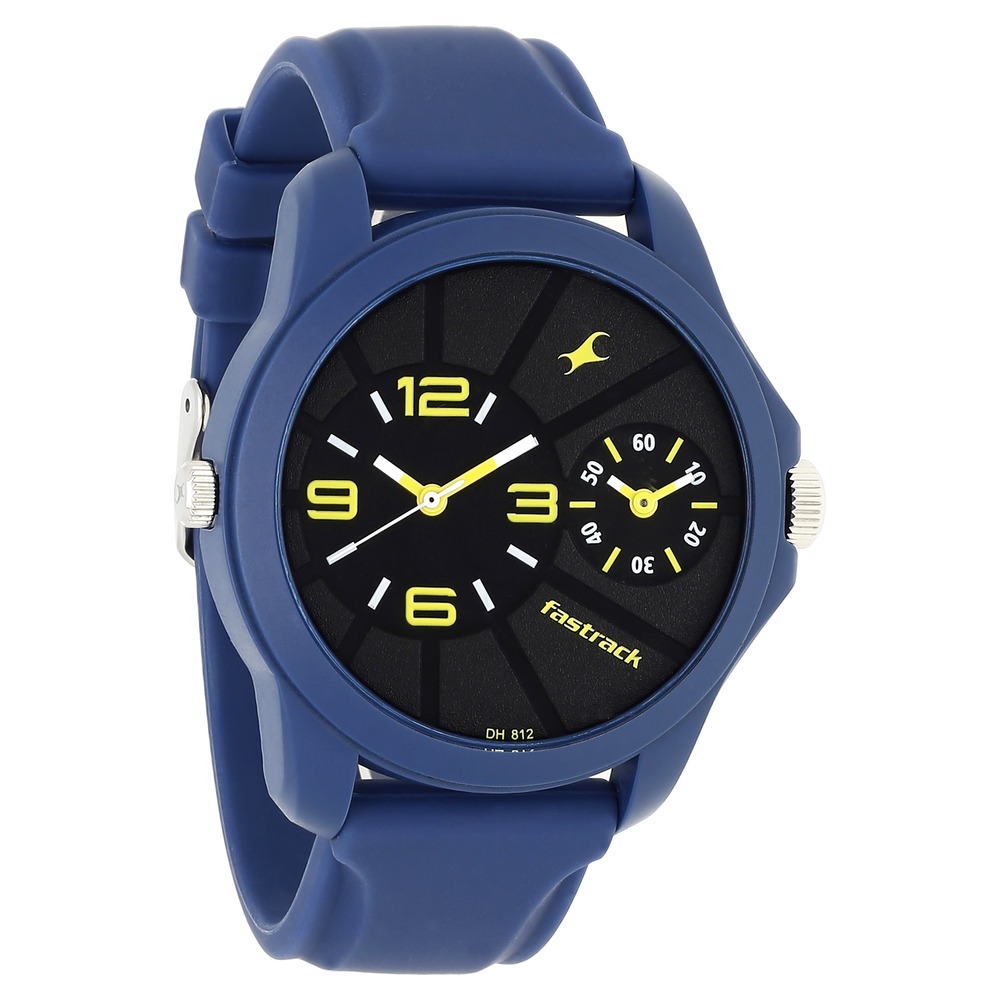 Buy Online Fastrack Quartz Analog Black Dial Silicone Strap Watch for ...