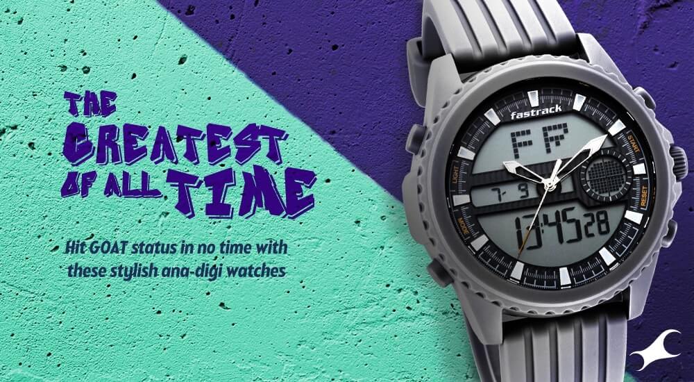 Buy Online Fastrack Streetwear Quartz Analog Digital Grey Dial PU Strap ...