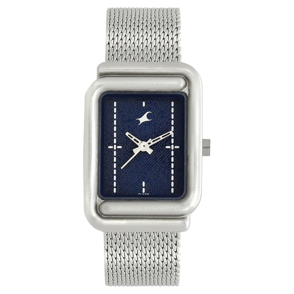 Buy Online Fastrack Denim Quartz Analog Blue Dial Stainless Steel Strap ...