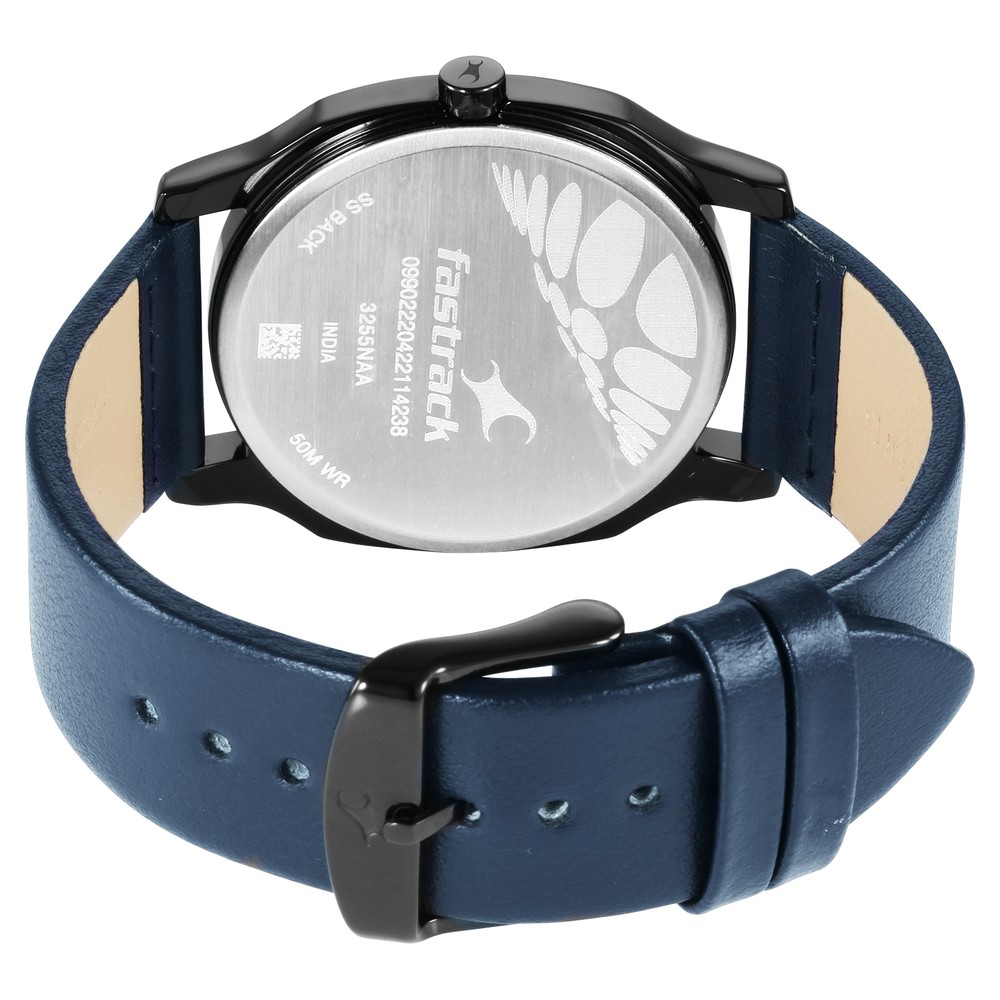 Buy Online Fastrack Stunners Quartz Analog Blue Dial Leather Strap ...