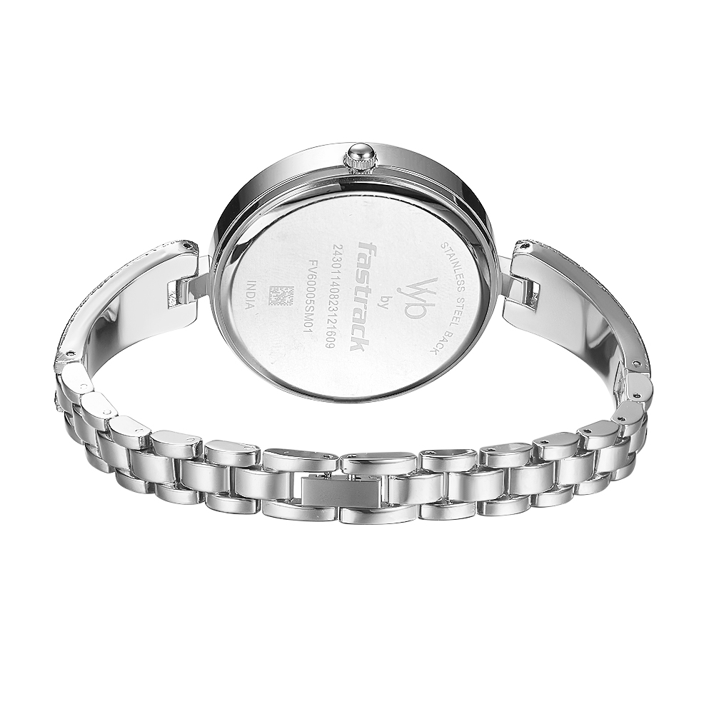 Buy Online Fastrack Vyb Diva Quartz Analog Silver Dial Metal Strap ...