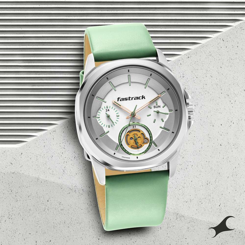 Buy Online Fastrack Exuberant Quartz Analog White Dial Leather Strap ...