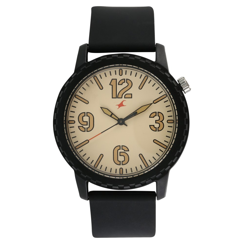 Buy Online Fastrack Tees Quartz Analog Beige Dial Plastic Strap Unisex ...