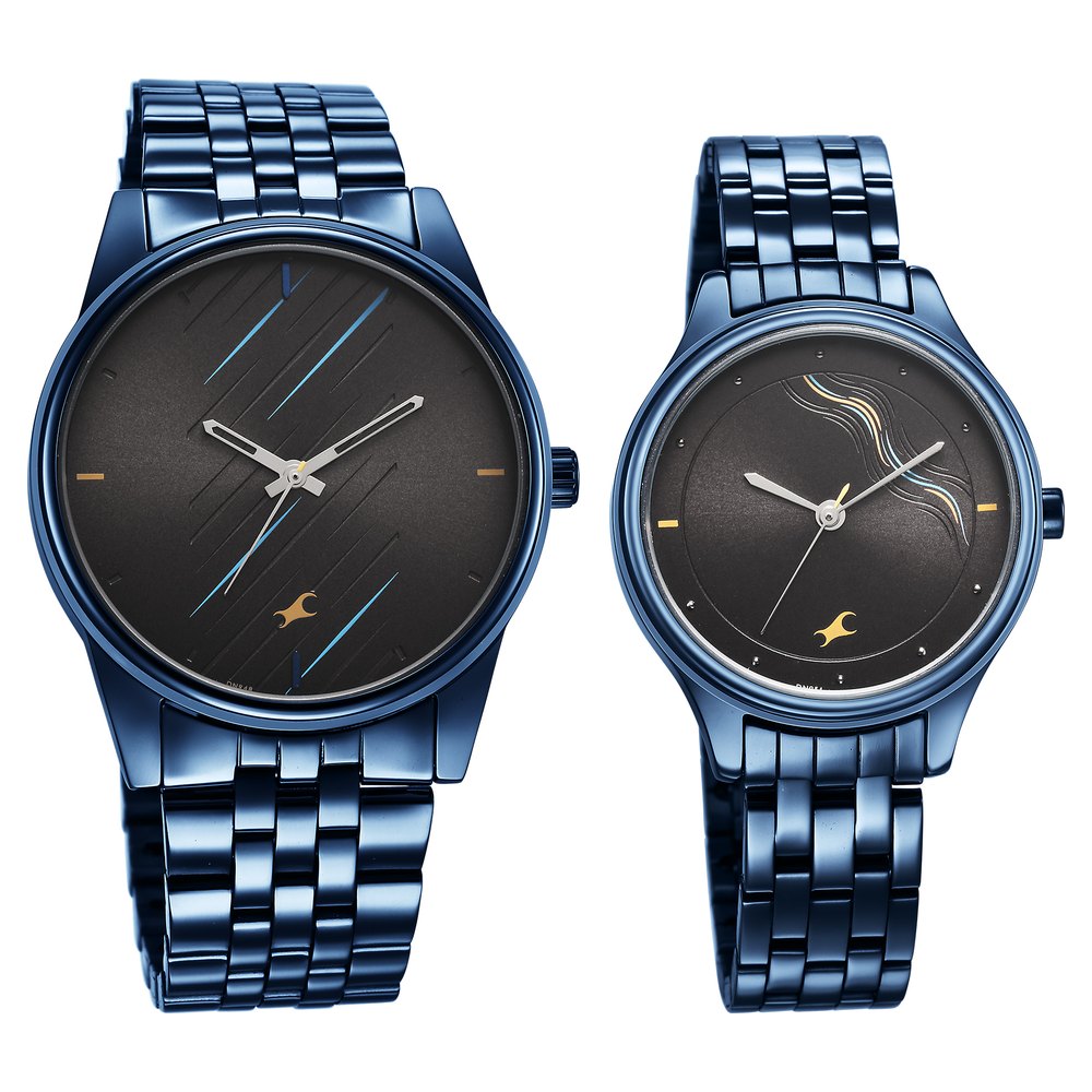 Buy Online Fastrack Mixmatched Quartz Analog Black Dial Blue Stainless ...
