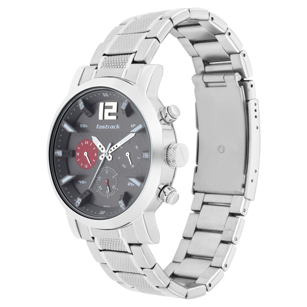 Buy Online Fastrack Fastfit Quartz Multifunction Grey Dial Stainless ...