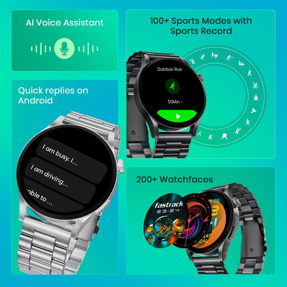 Buy Online Fastrack Radiant FX4 Premium Metal Smartwatch with 3.8 cm ...