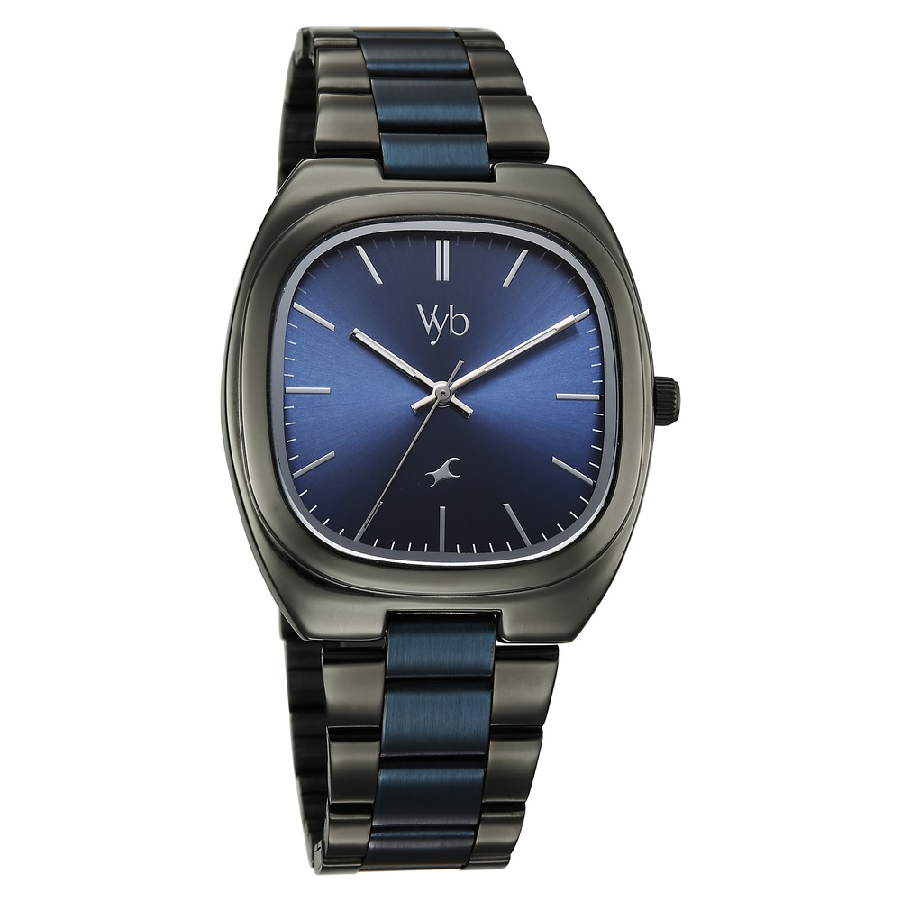 Buy Online Fastrack Vyb Aviator Quartz Analog Blue Dial Metal Strap ...
