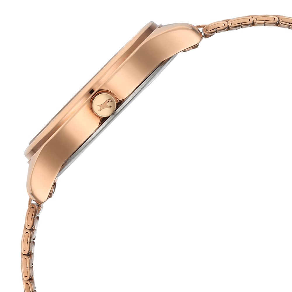 Buy Online Fastrack Stunners Quartz Analog Green Dial Rose Gold Metal ...