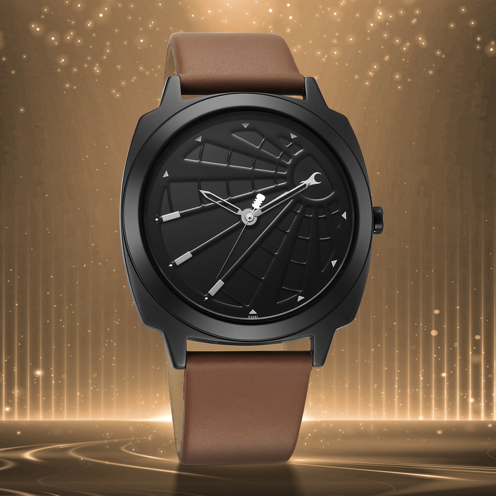 Buy Online Fastrack Groove Quartz Analog Black Dial Guys Leather Watch ...