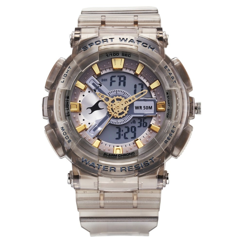 Buy Online Fastrack StreetStyle Digital Dial Translucent Grey PU Strap ...