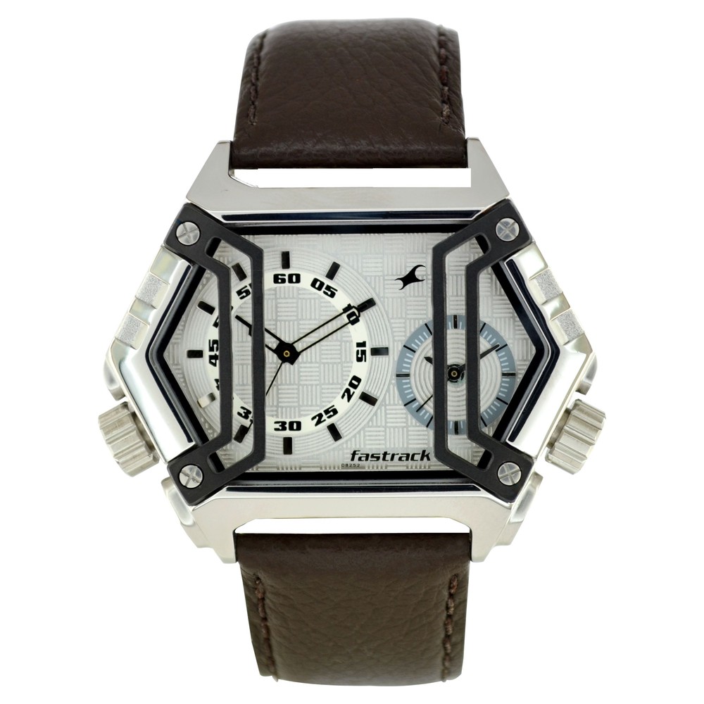 Buy Online Fastrack Quartz Analog White Dial Leather Strap Watch for ...