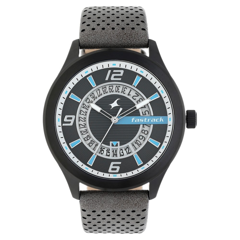 Buy Online Fastrack Loopholes Quartz Analog with Date Black Dial ...