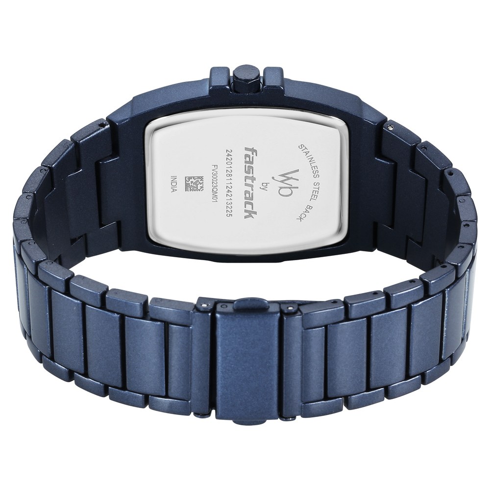 Buy Online Vyb Pioneer By Fastrack Quartz Analog Blue Dial Metal Strap ...
