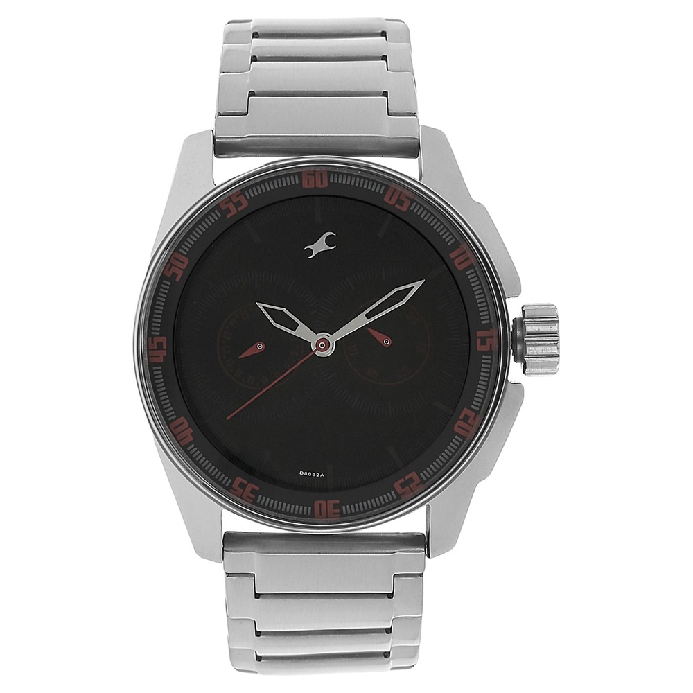 Buy Online Fastrack Black Magic Quartz Analog Black Dial Stainless ...