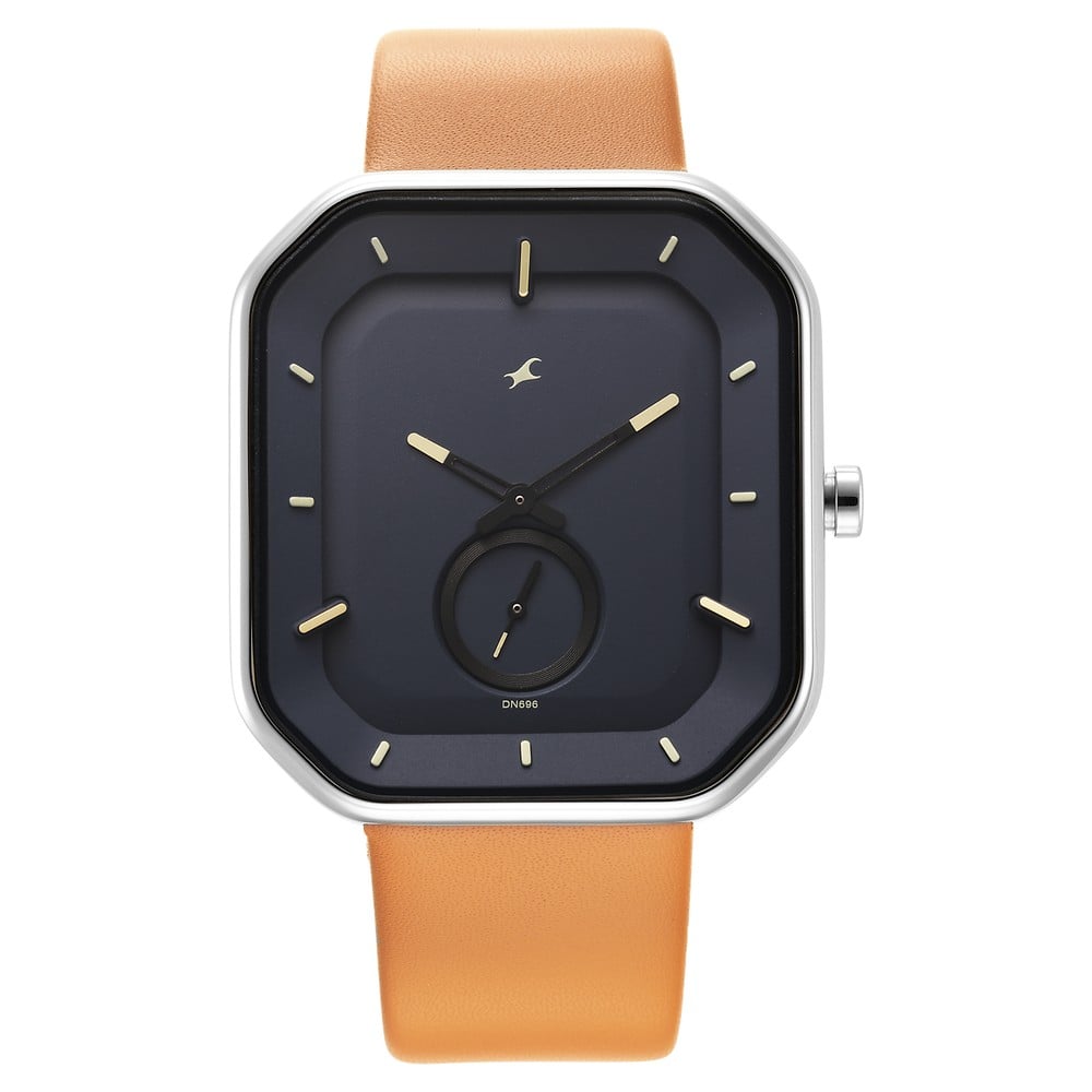 Buy Online Fastrack After Dark Blue Dial Leather Strap Watch for Guys ...