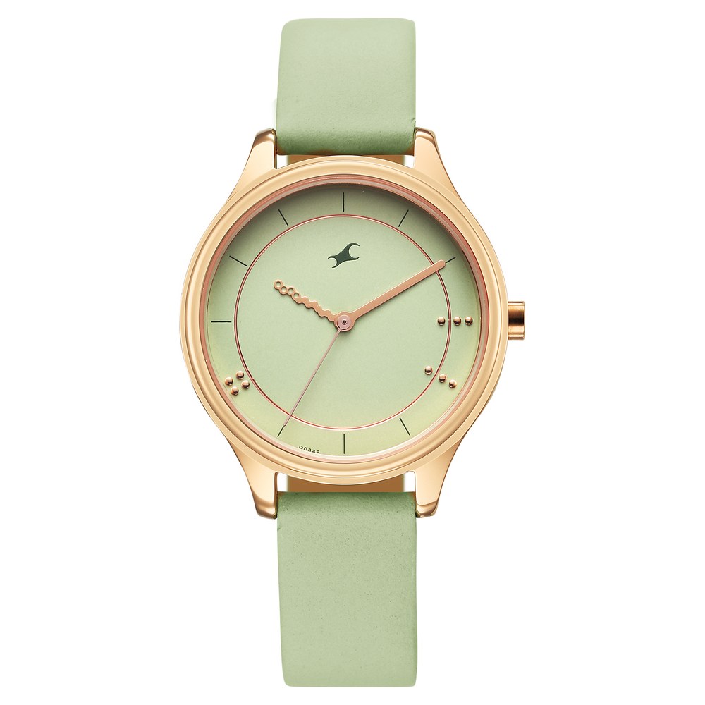 Buy Online Fastrack Stunners Quartz Analog Green Dial Green Leather ...
