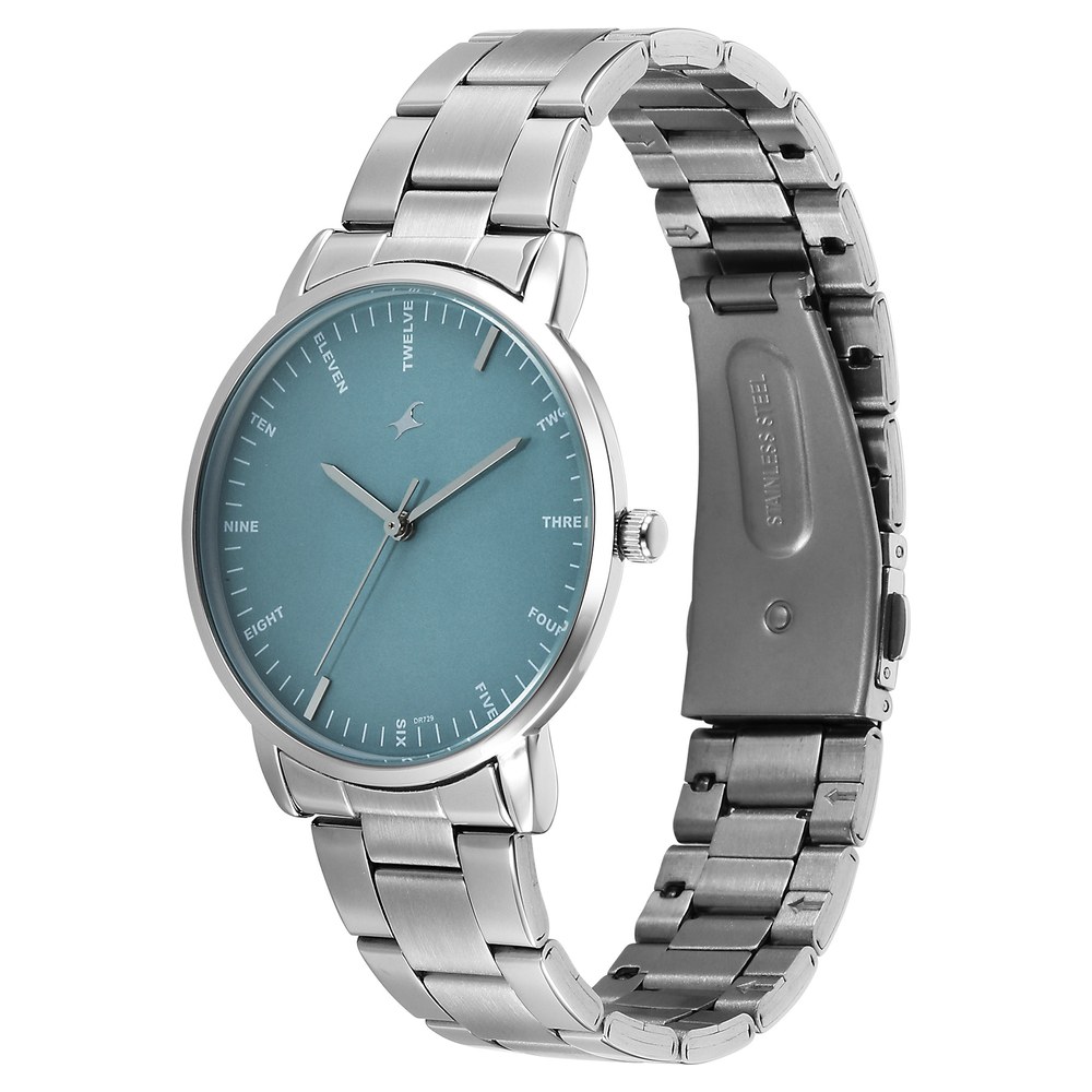 Buy Online Fastrack Stunners X Quartz Analog Blue Dial Stainless Steel ...