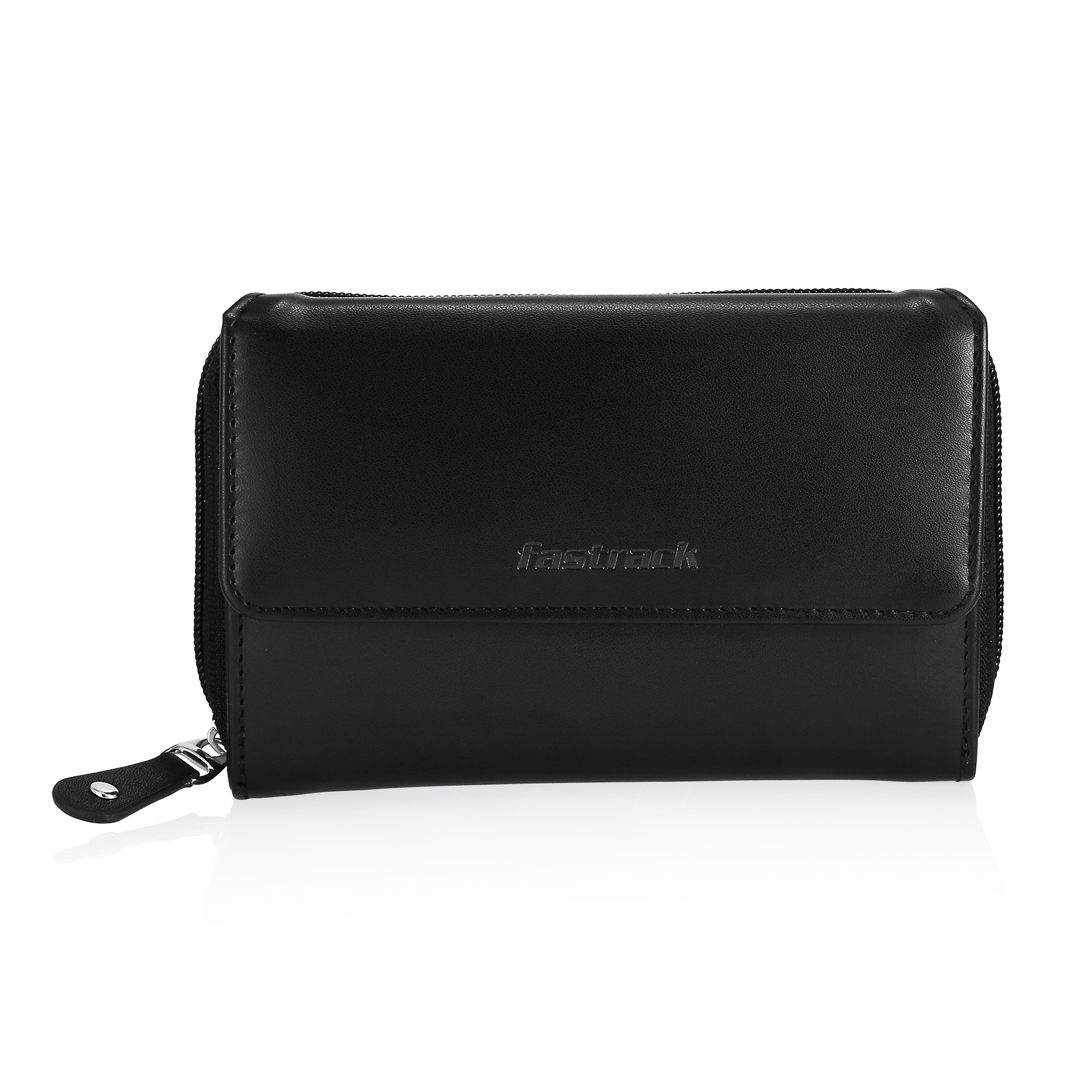 Buy Online Fastrack Jet Black Zip around Wallet - f234wlsms05bk1 | Fastrack