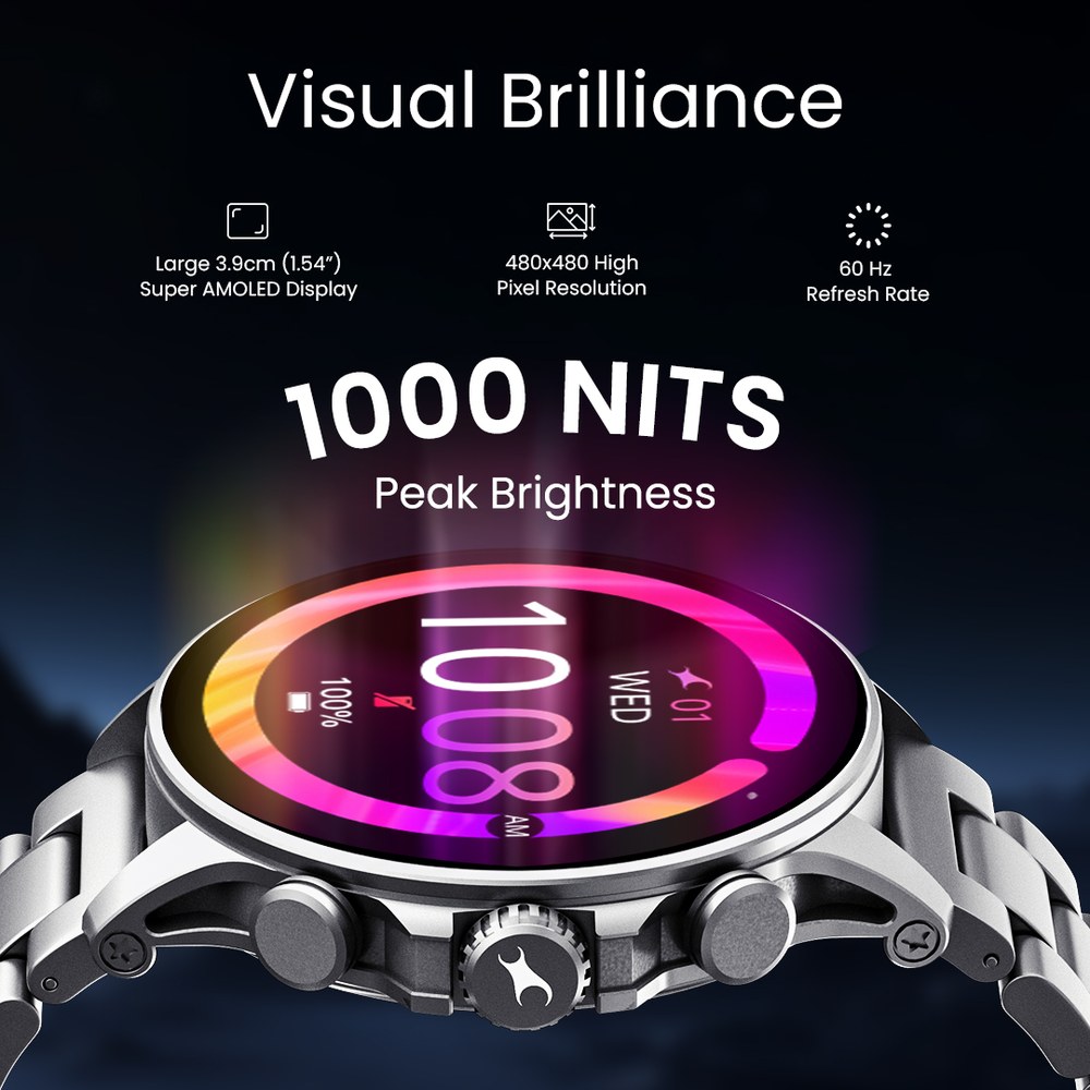 Buy Online Fastrack Marvellous FX2 Unisex Smart Watch With Grey Metal Strap - 38148qm01 | Fastrack