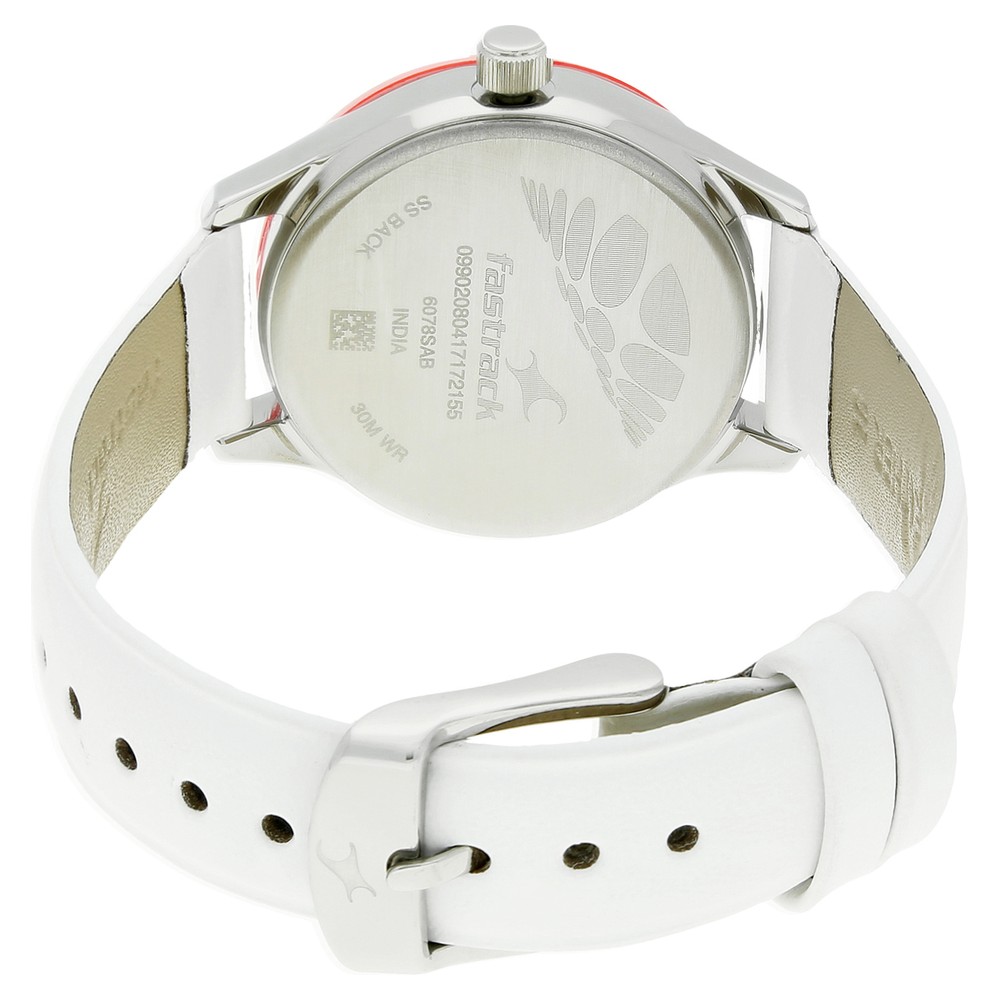 Buy Online Fastrack Quartz Analog White Dial Leather Strap Watch for ...