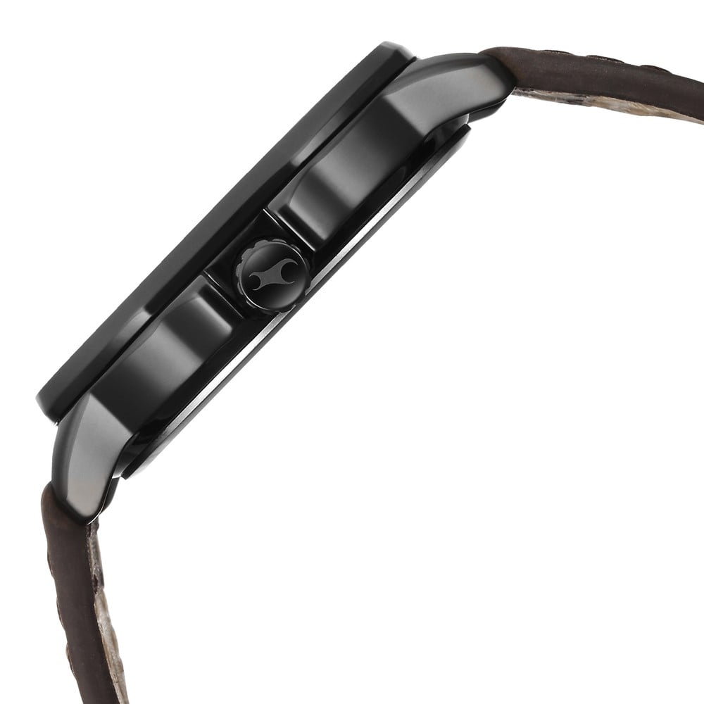 Buy Online Fastrack Fleek Quartz Multifunction Green Dial Leather Strap ...