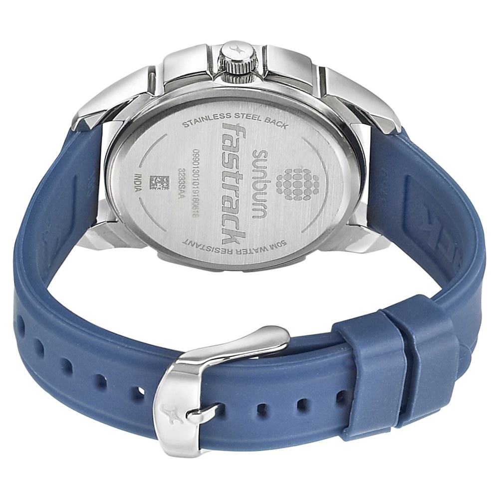 Buy Online Fastrack Sunburn Quartz Analog Black Dial PU Strap Watch for ...