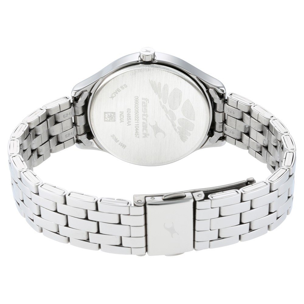 Buy Online Fastrack Stunners Quartz Analog Silver Dial Metal Strap ...