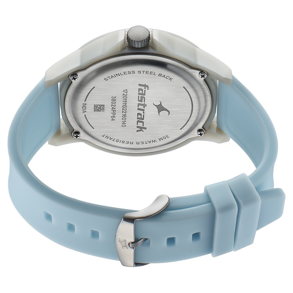 Buy Online Fastrack Tees Quartz Analog Blue Dial Silicone Strap Unisex ...