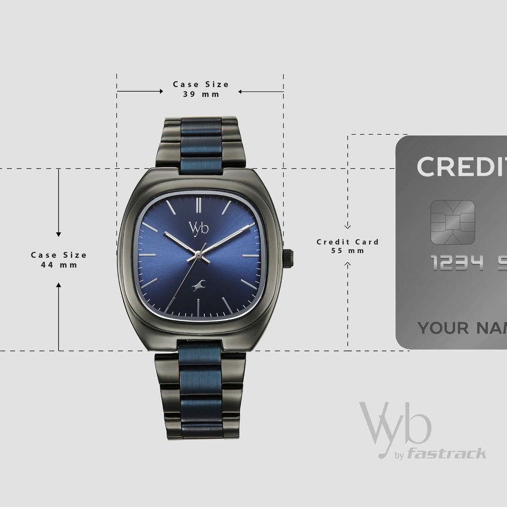 Buy Online Fastrack Vyb Aviator Quartz Analog Blue Dial Metal Strap ...