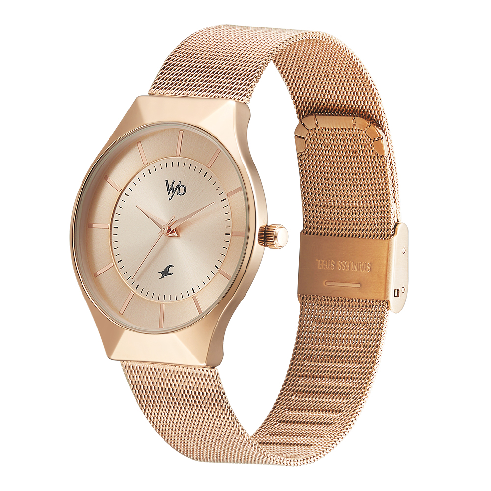 Buy Online Fastrack Vyb Successor Quartz Analog Rose Gold Dial ...